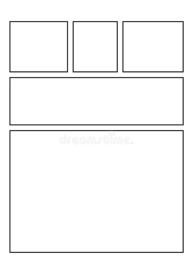 Simple Storyboard Design for Comic Book Stock Vector - Illustration of ...
