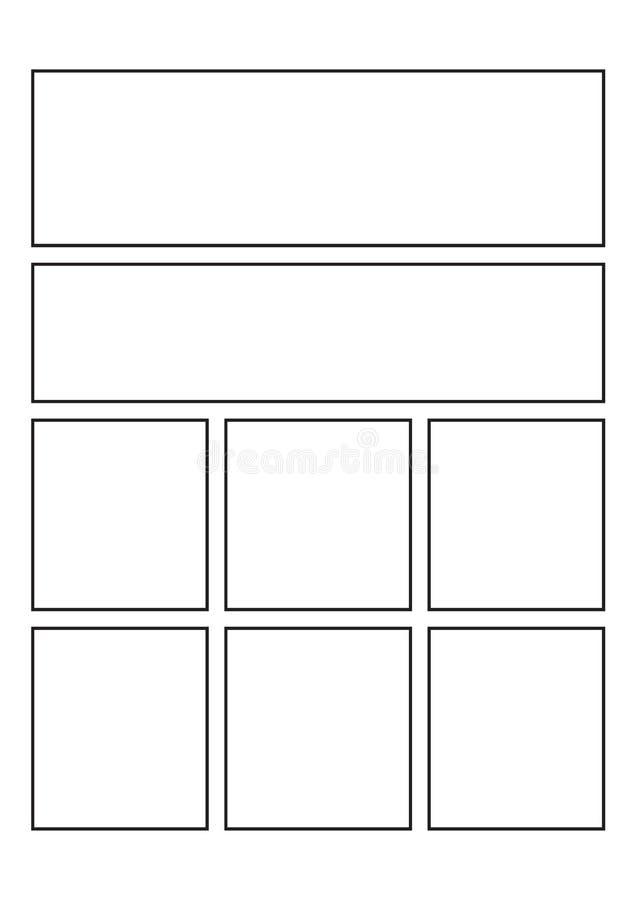 Simple Storyboard Design for Comic Book Stock Vector - Illustration of ...