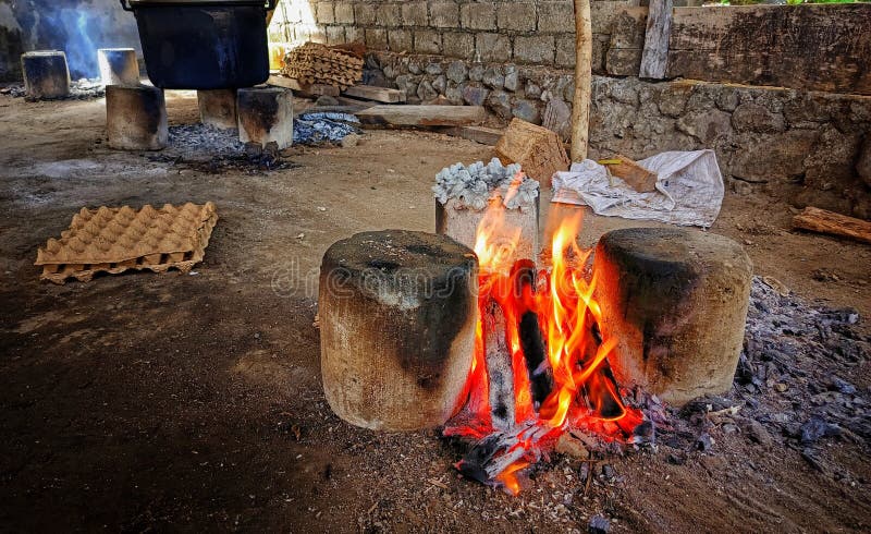 A Simple Stove Used for Cooking Stock Photo - Image of villagers, stove ...