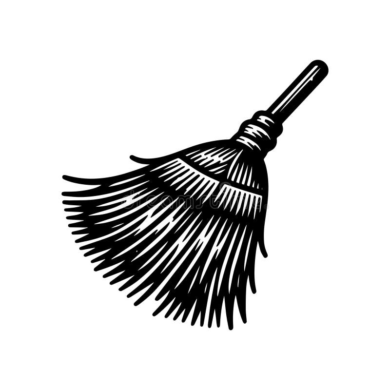 Straw Broom Vector Icon Vintage Retro Logo Illustration Stock Vector ...