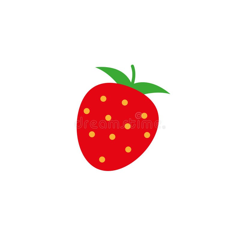 Simple Strawberry Icon. Fruit Stock Vector - Illustration of isolated ...