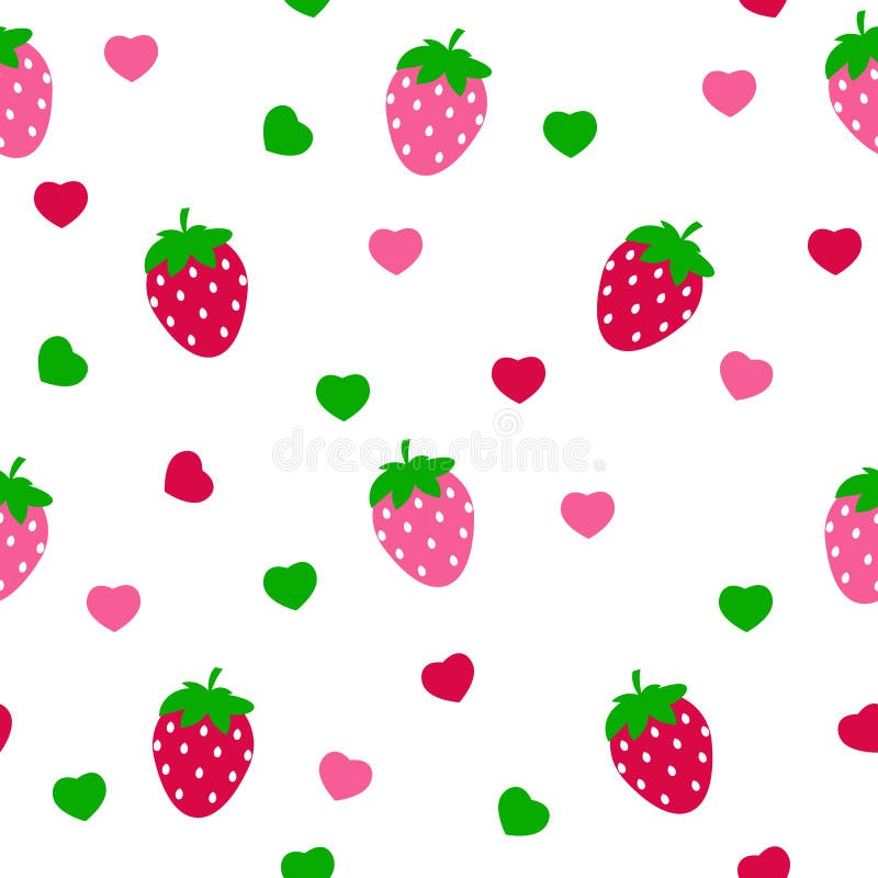 Simple Strawberry Seamless Pattern Background Vector Illustratio Stock ...
