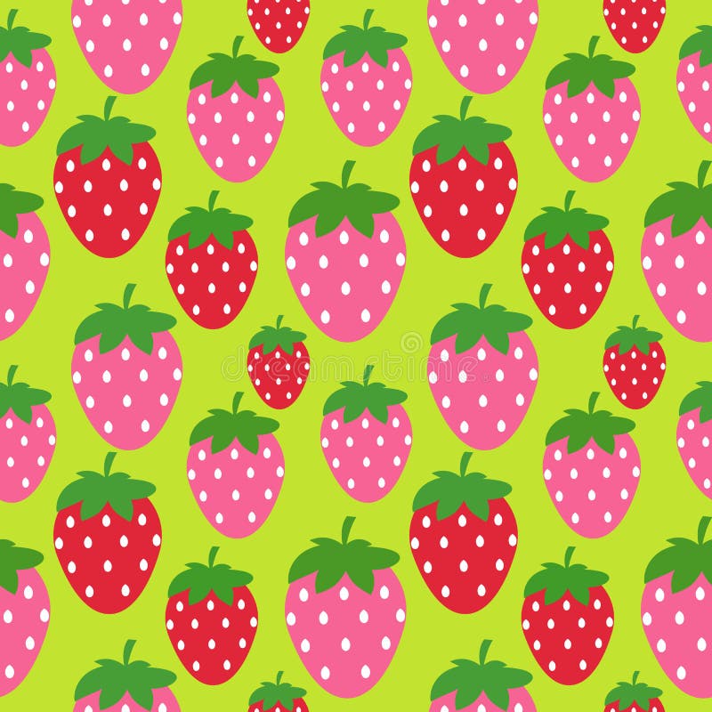 Simple Strawberry Seamless Pattern Background Vector Illustratio Stock ...