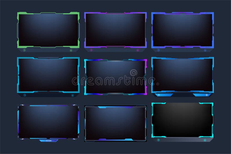 Simple Streaming Overlay and Screen Interface Set Design with Blue ...