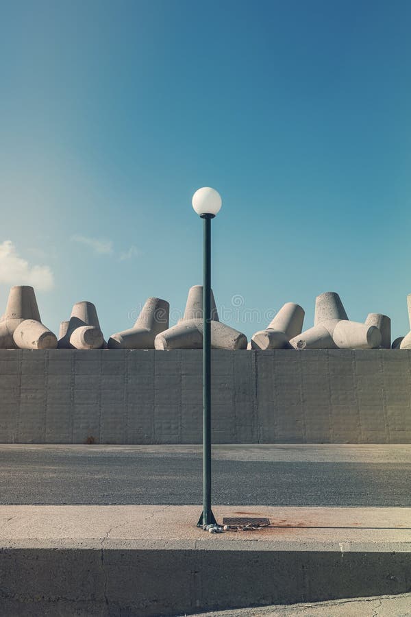 Simple Street Light in Marsa Alam. Curious and Funny Street Lamp. High ...