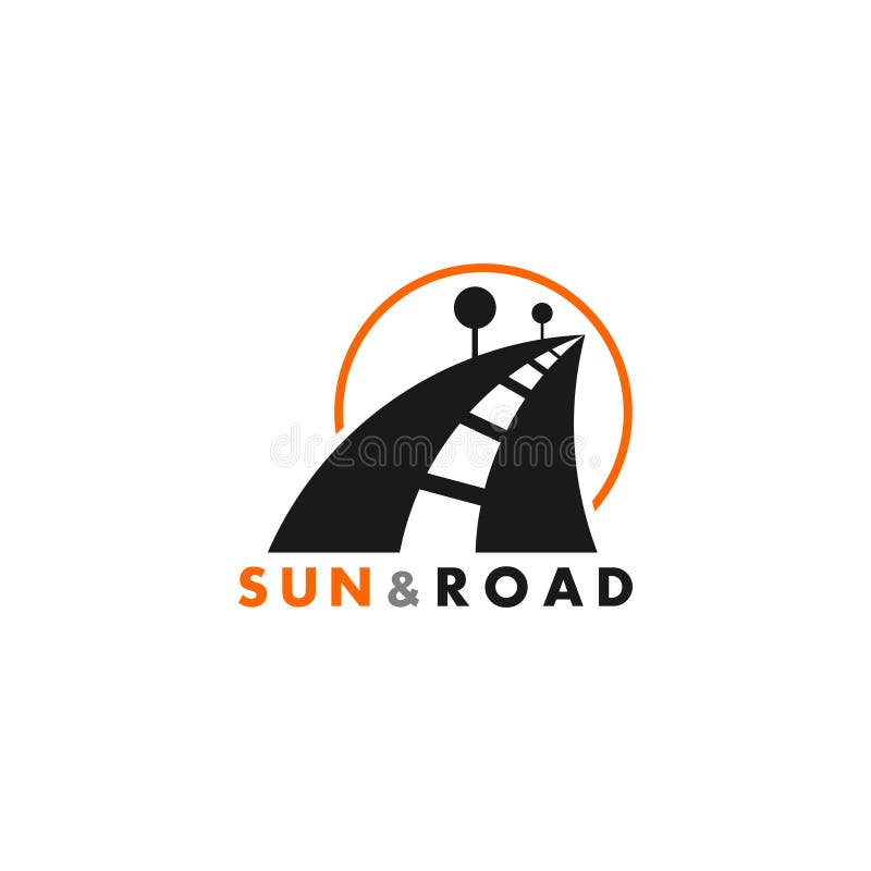 Simple Street Sun Road Tree Symbol Geometric Circle Design Logo Vector ...