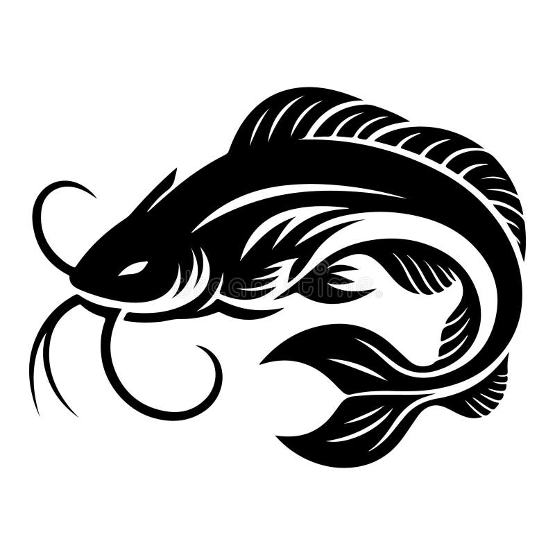 Simple Black Catfish Silhouette Vector Illustration Stock Vector ...