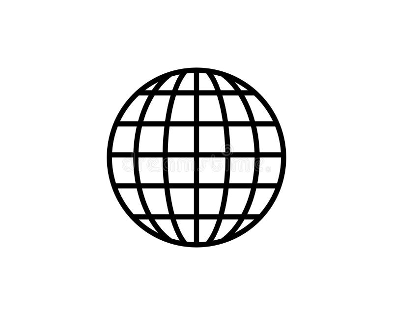 Simple yet Striking Black Globe Icon. Perfect for Websites, Apps, or ...
