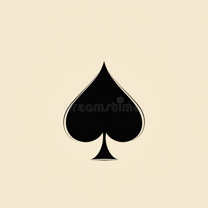 Black Spade Symbol on a Light Background Representing Playing Card Suit ...