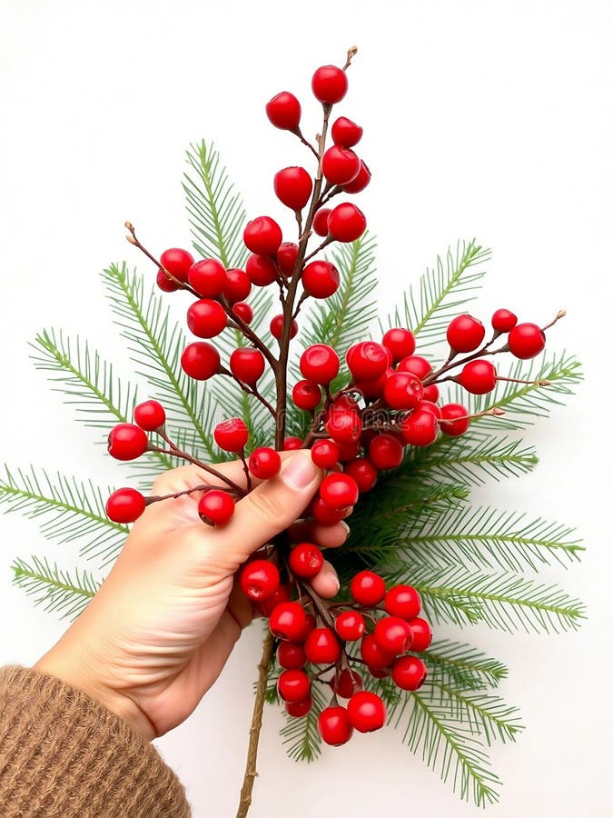 A Simple yet Striking Combination of Red Berries and Evergreen Sprigs ...