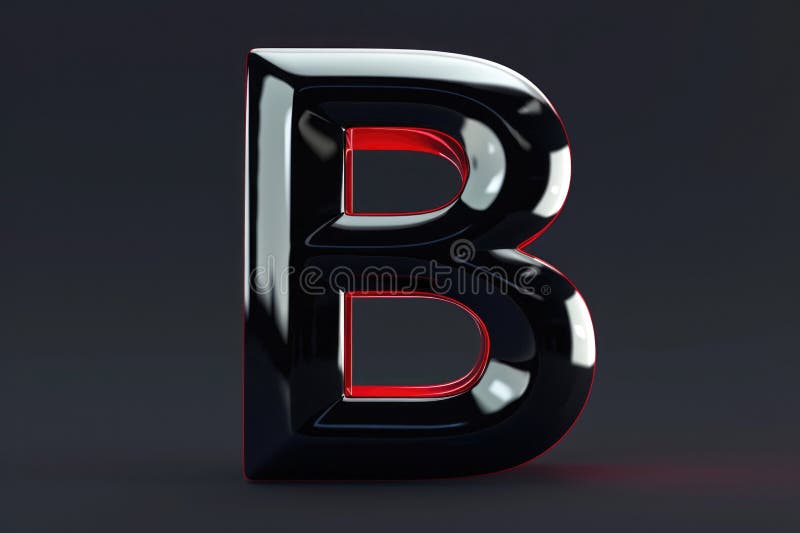 A Simple yet Striking Design Featuring a Black and Red Letter B on a ...