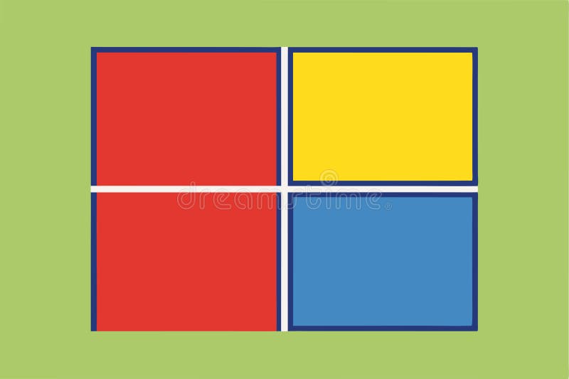 Vibrant Geometric Design with Primary Colors Stock Illustration ...