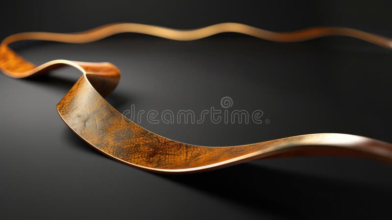 A Simple yet Striking Image of a Curved Metal Object on a Black Surface ...