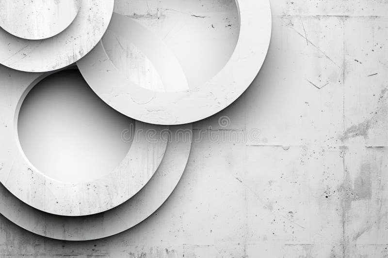 A Simple, yet Striking Image of Three Circular Shapes on a Wall Stock ...