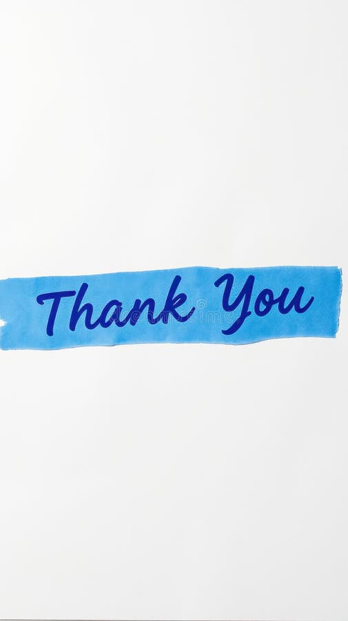 Bright Blue Message Expressing Gratitude with Elegant Handwriting on a ...