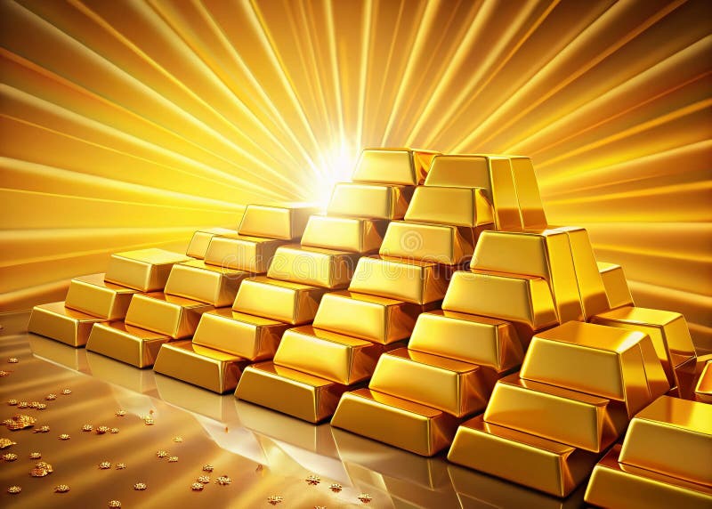 A Simple yet Striking Panoramic Illustration of Gold Bars a Visual ...