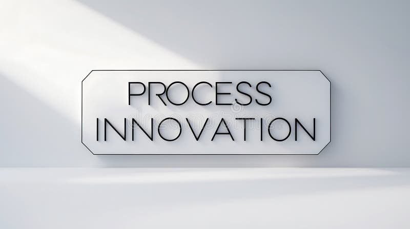 Process Innovation Sign in a Minimalist Interior with Soft Lighting and ...