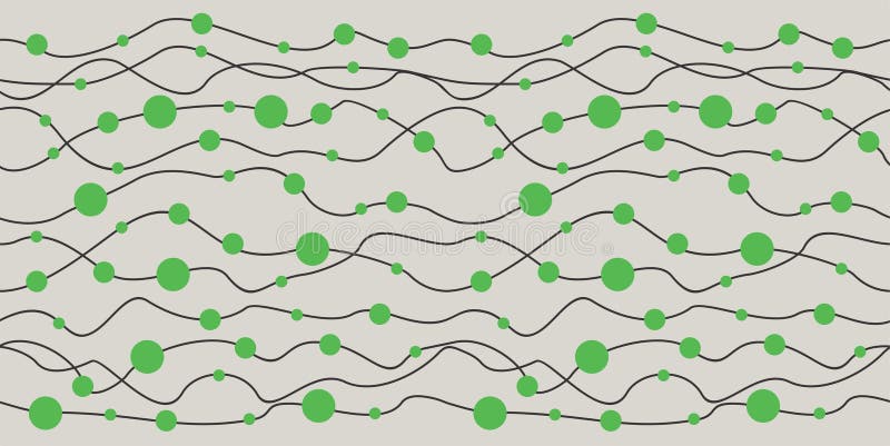 Simple Strings Texture Curve Lines Round Dot on White Background. Cdr ...