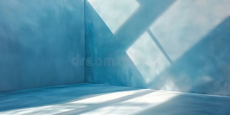Simple Studio Corner with Soft Shadows and Blue Tones Stock Image ...