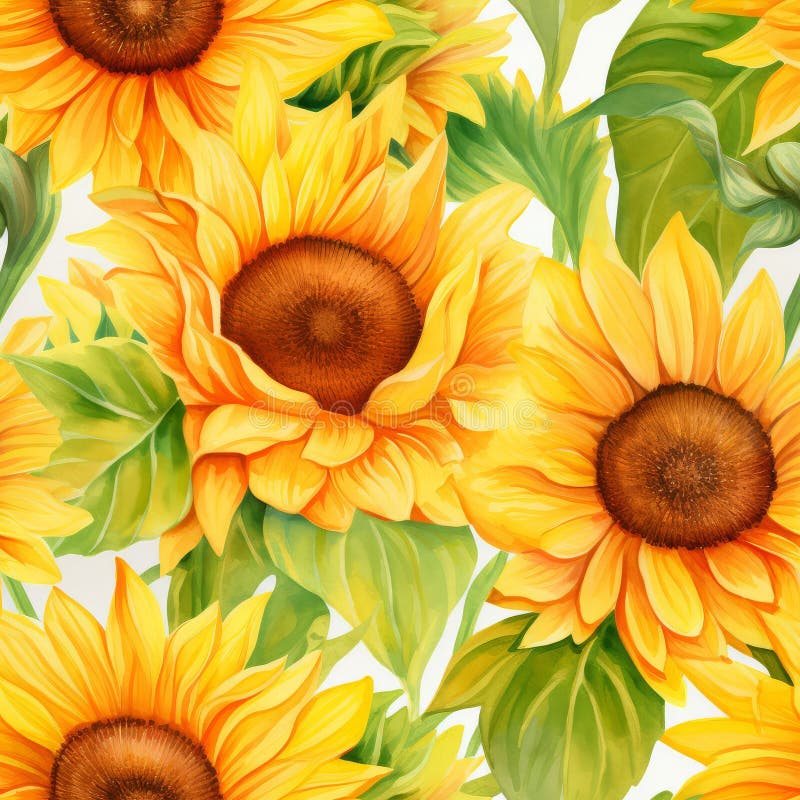 Simple yet Stunning Design of Sunflower Blooms Stock Illustration ...