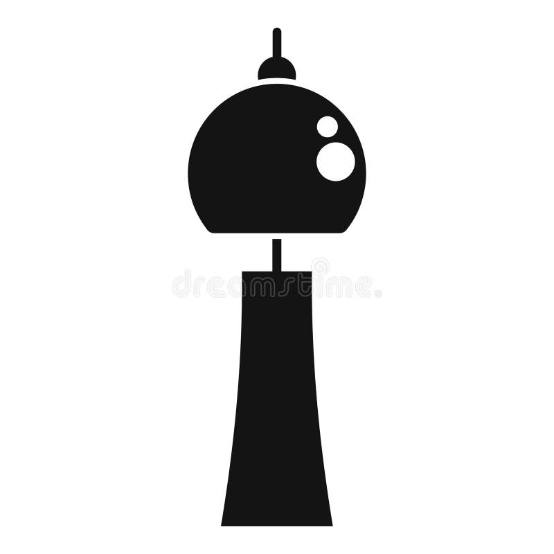 Tv Tower is Standing on White Background Icon Stock Illustration ...