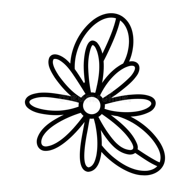Simple Style Flower Cartoon Outline Stock Illustration - Illustration ...