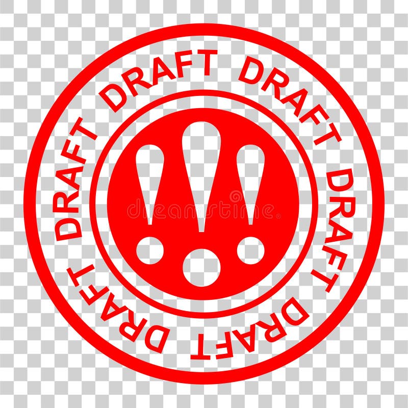 Simple Draft, Red Scratch Rubber Stamp at Transparent Effect Background ...