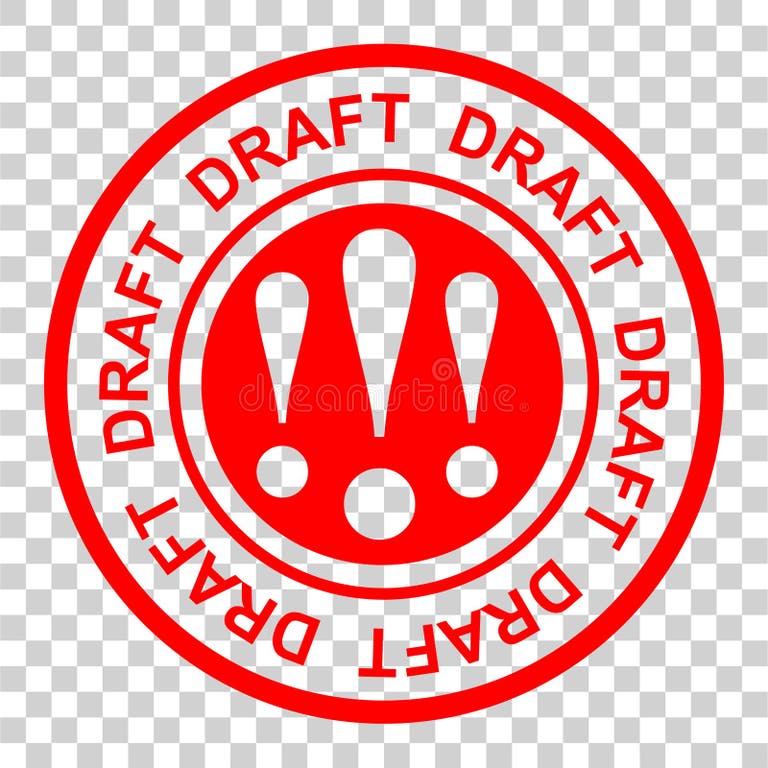 Vector Simple Style Red Circle Rubber Stamp, Draft, at at Tranparent ...