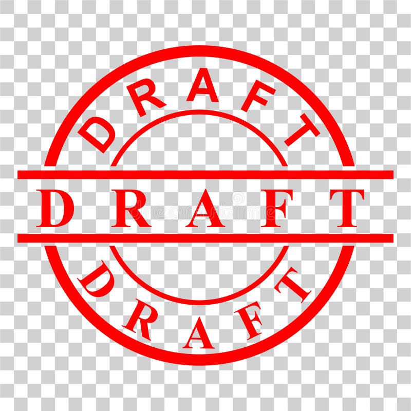 Simple Draft, Red Scratch Rubber Stamp at Transparent Effect Background ...