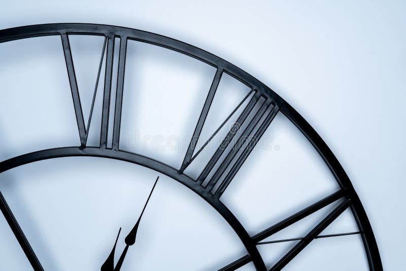 Simple Style Wall Clock with Woman Number, on Seven Stock Image - Image ...