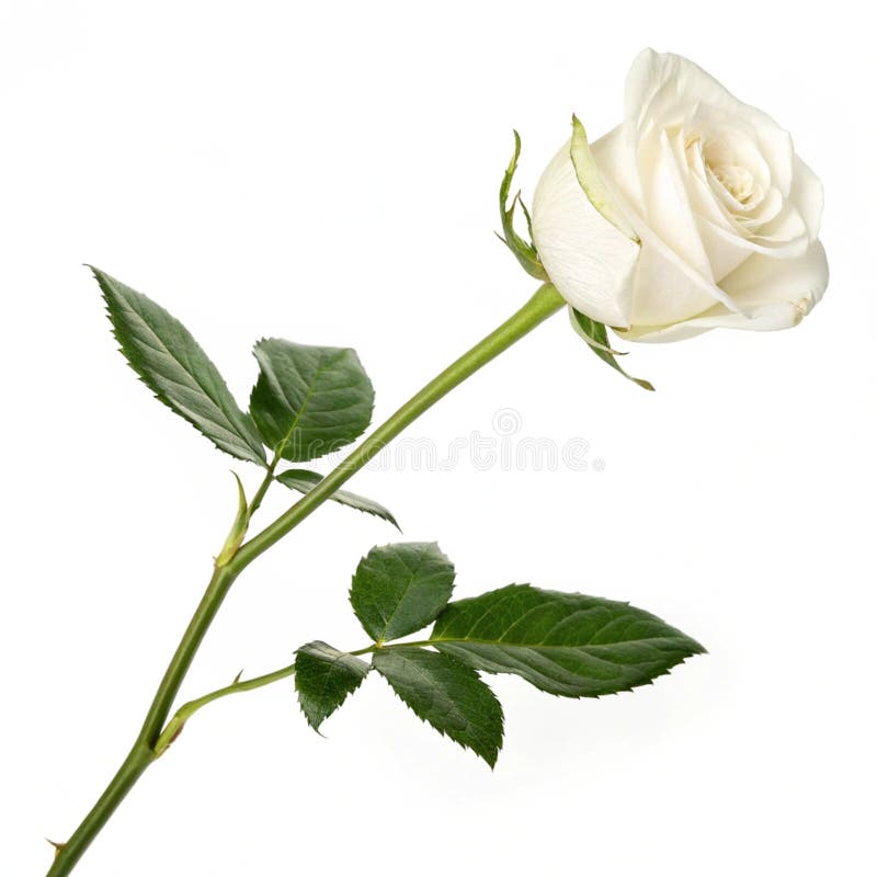 Simple Style White Rose Symbol Illustration on White Background Stock ...