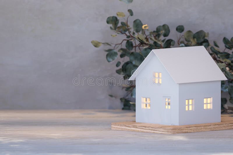 Simple Style White Tiny House Architecture Model on Table Top with ...