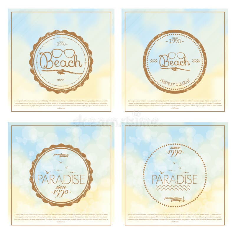 Simple Stylish Color Beach Related Label Stock Illustration ...
