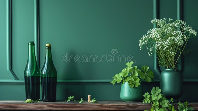 Simple yet Stylish Decor in Shades of Green Stock Image - Image of ...