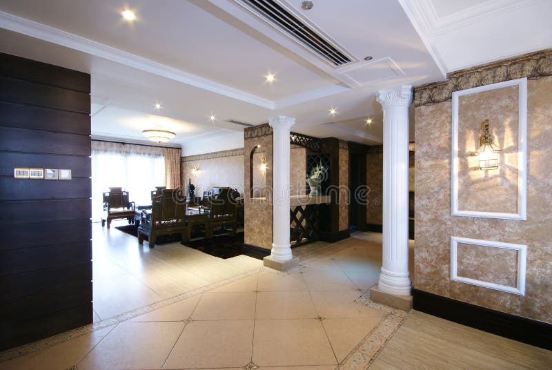 Large Hall in Modern Home stock image. Image of modern - 9716283