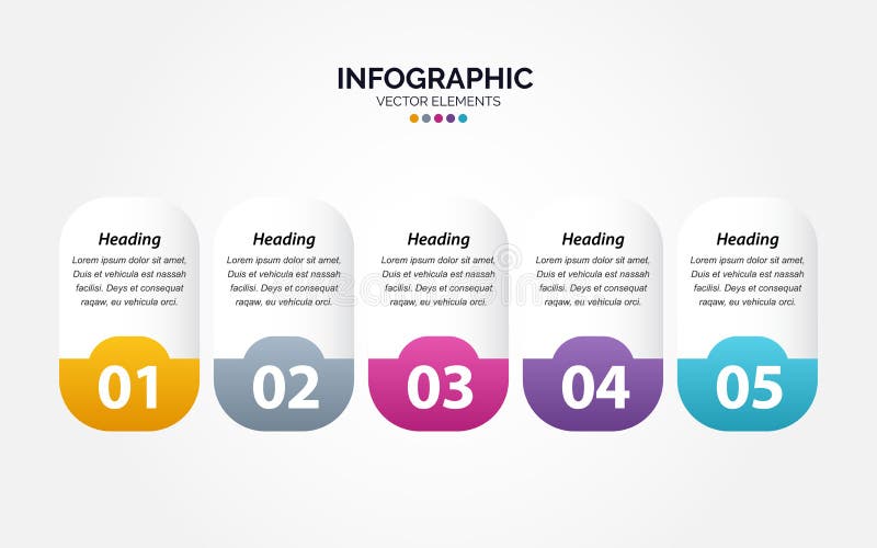 Simple Stylish 5 Horizontal Infographic Template Stock Vector ...