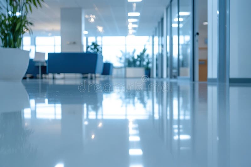 Simple and Stylish Office Environment, Bright Space with Clean Shiny ...