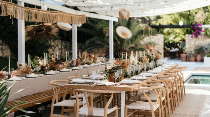 Simple and Stylish Party Setup with Minimalist Touches Stock ...