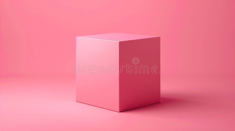 A Minimalistic Pink Cube Set Against a Solid Pink Background, Perfect ...