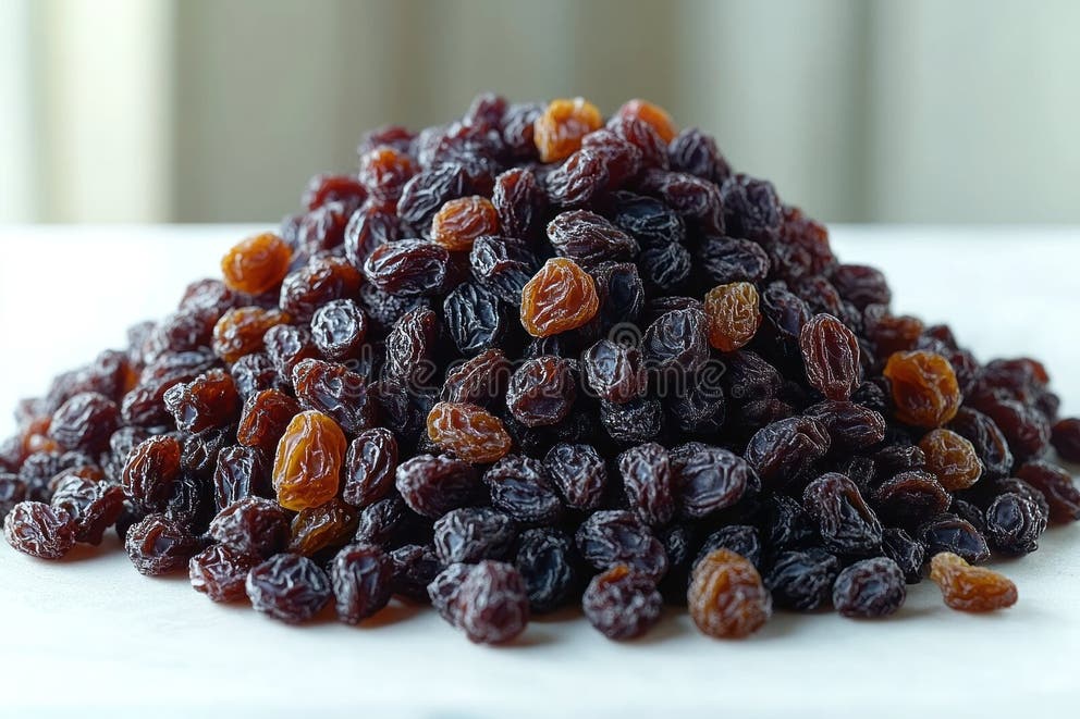 Simple and Stylish Raisin Mockup â€ Dried Fruit on White Backdrop Stock ...