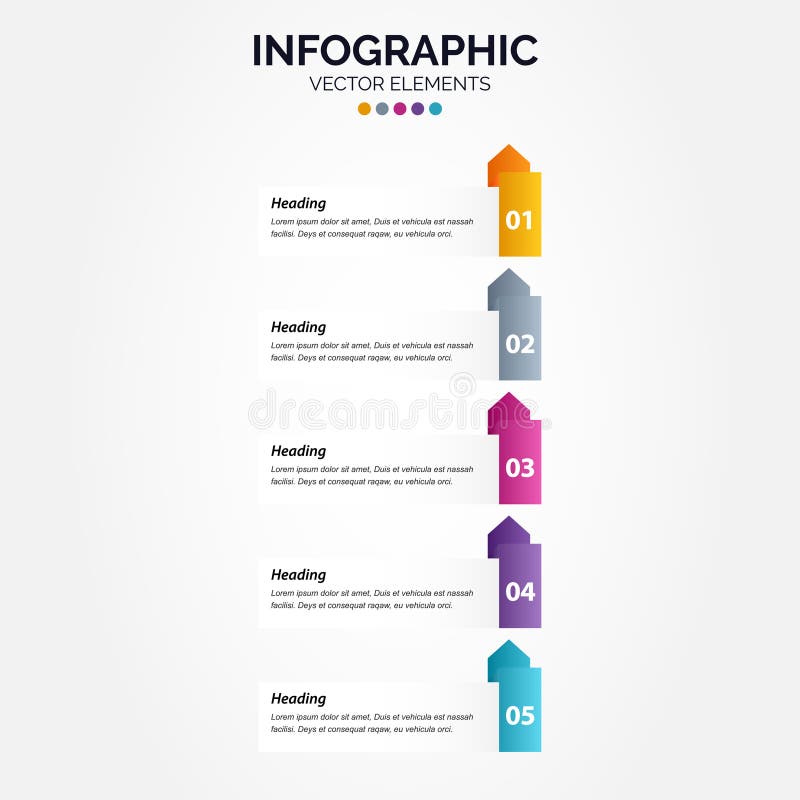 Simple Stylish 5 Vertical Infographic Template Stock Vector ...