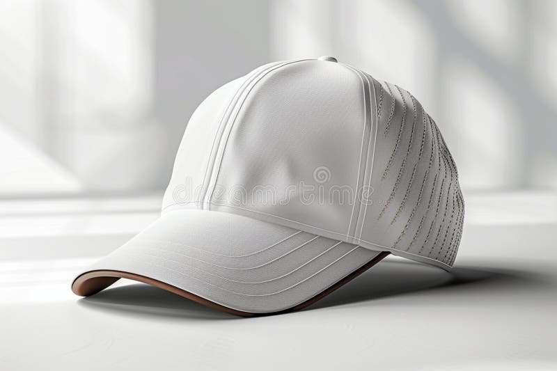 Simple yet Stylish White Baseball Cap Rendered in 3D View Stock ...