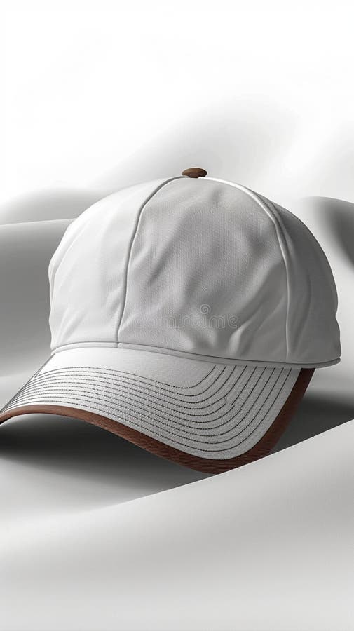 Simple yet Stylish White Baseball Cap Rendered in 3D View Stock ...