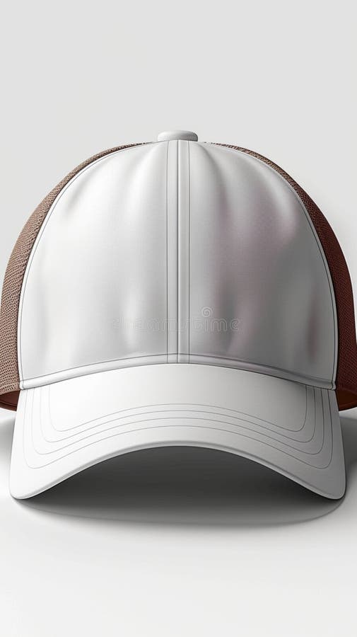 Simple yet Stylish White Baseball Cap Rendered in 3D View Stock ...