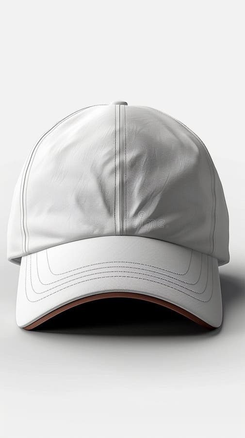 Simple yet Stylish White Baseball Cap Rendered in 3D View Stock ...