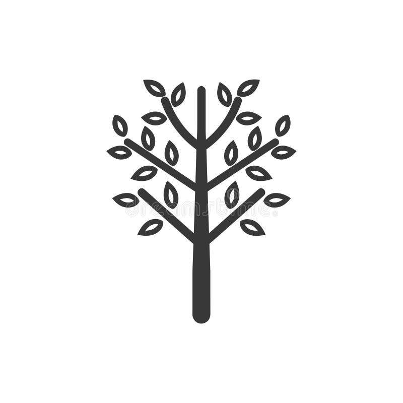 Simple Stylized Black and White Tree Icon Stock Illustration ...