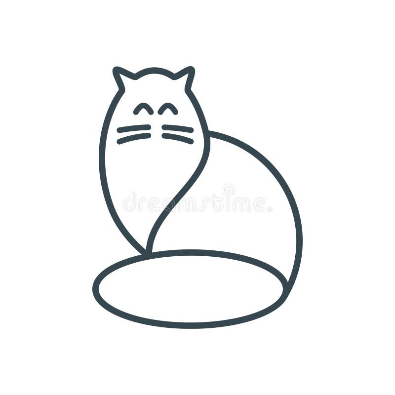 Simple Stylized Cat of Geometric Circles and Lines. Abstract Logo Stock ...