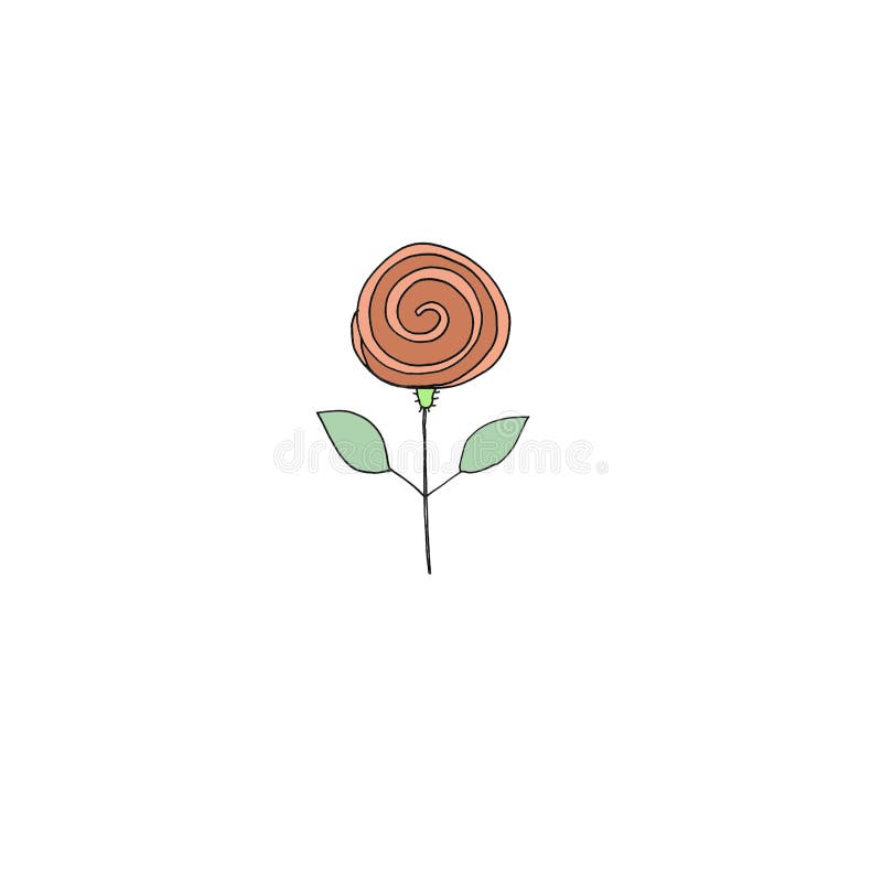Simple Stylized Color Flower Stock Illustration - Illustration of ...
