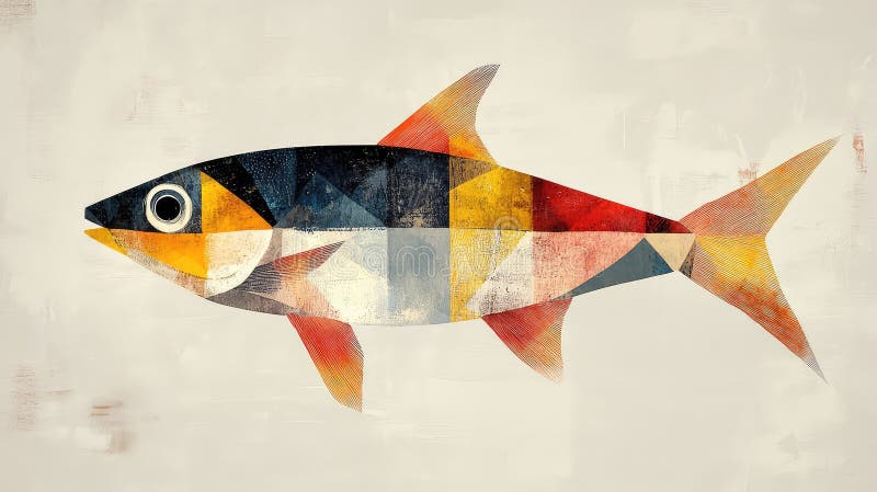 Simple Stylized Fish Design on Light Gray Stock Image - Image of clean ...