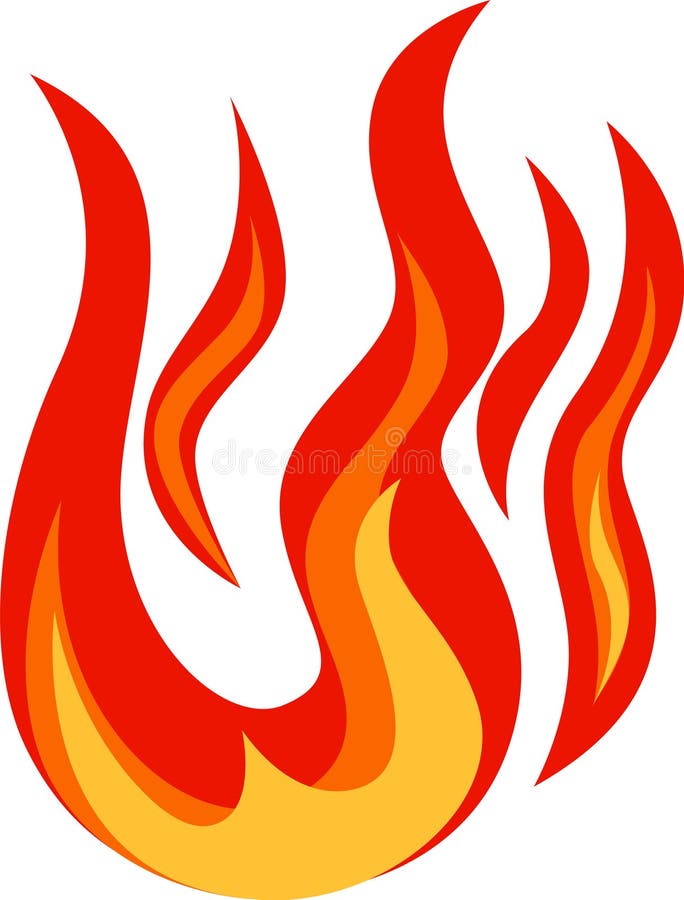 Simple Stylized Flames Rising, with Red and Orange Colors, Creating a ...